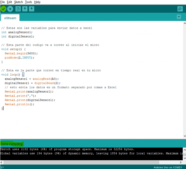 Data Streamer: Conecta tu Arduino a Excel. - macros