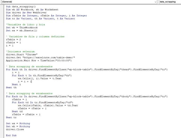 Cómo hacer data scraping con VBA y Selenium - macros Cómo hacer data scraping con VBA y Selenium - macros