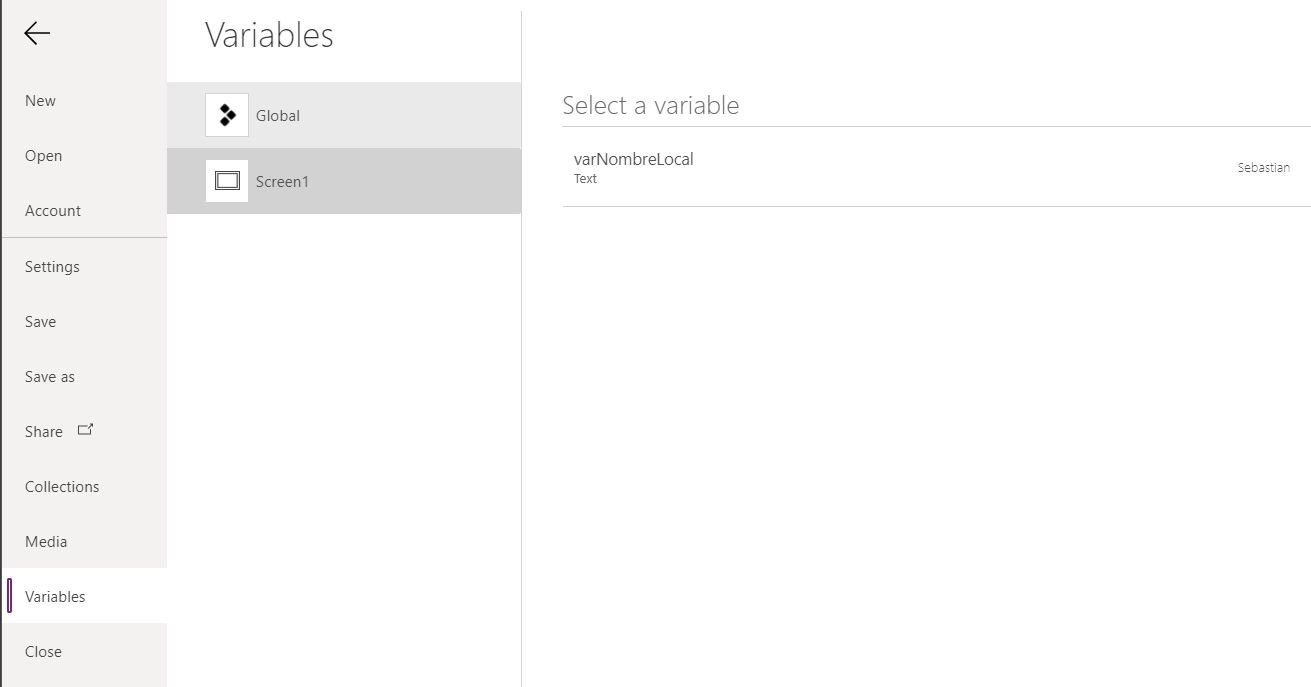 Power Apps: Variables Global y Context - power apps