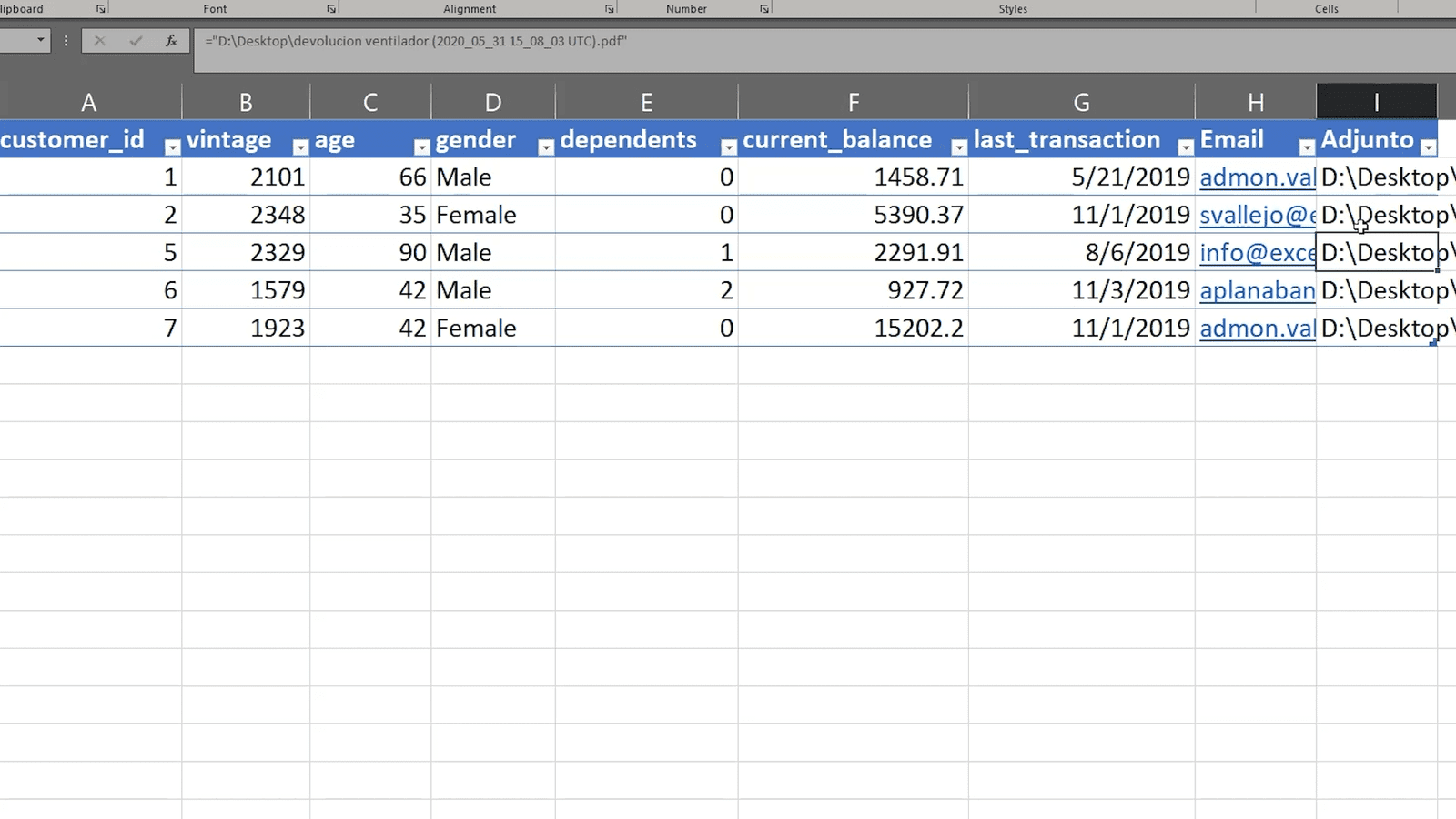 power automate desktop - enviar correos desde una tabla de Excel