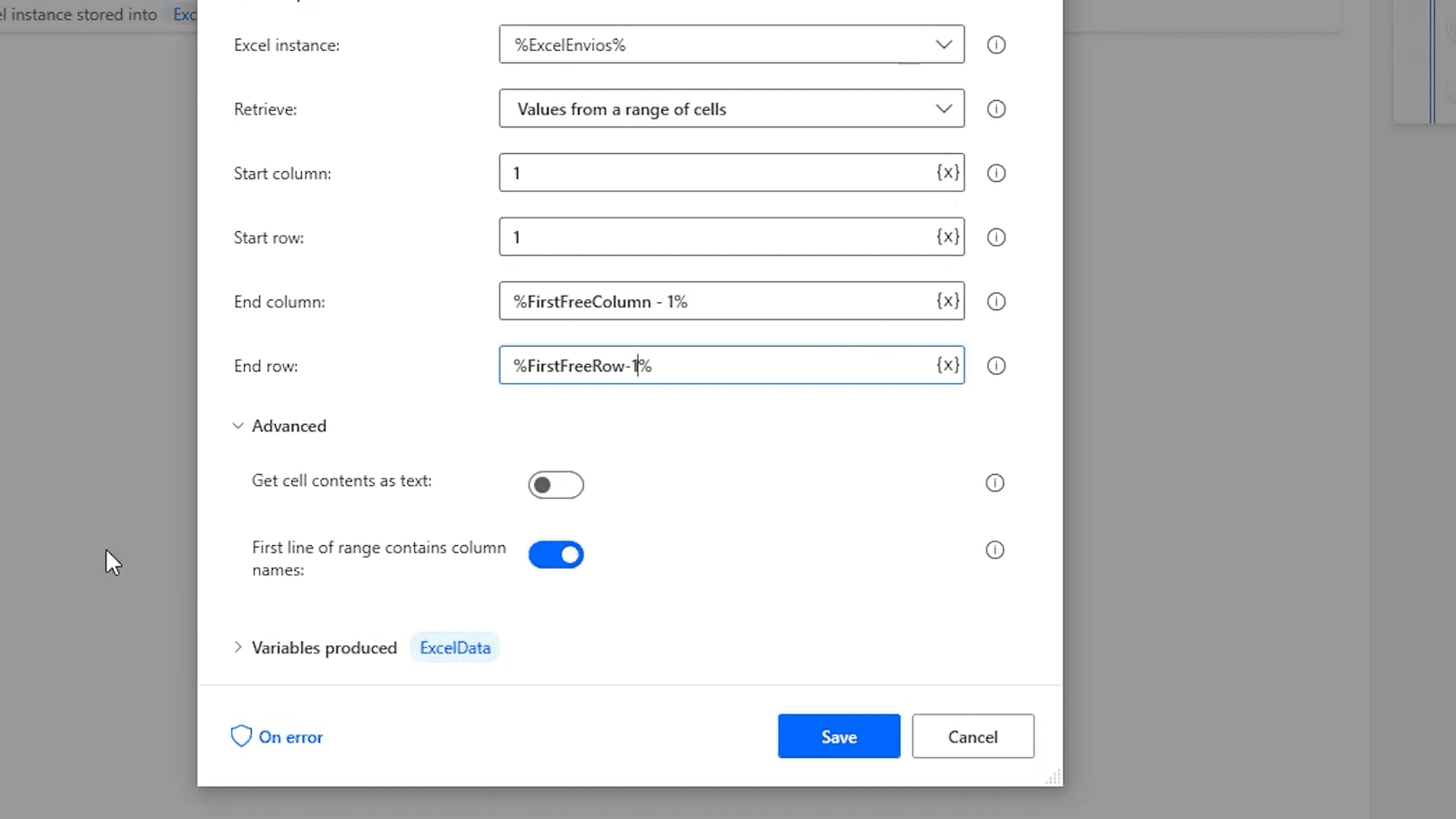 power automate desktop - enviar correos desde una tabla de Excel