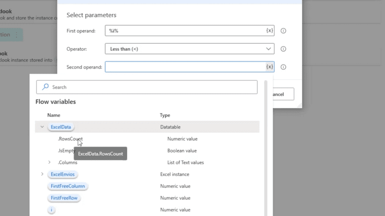 power automate desktop - enviar correos desde una tabla de Excel